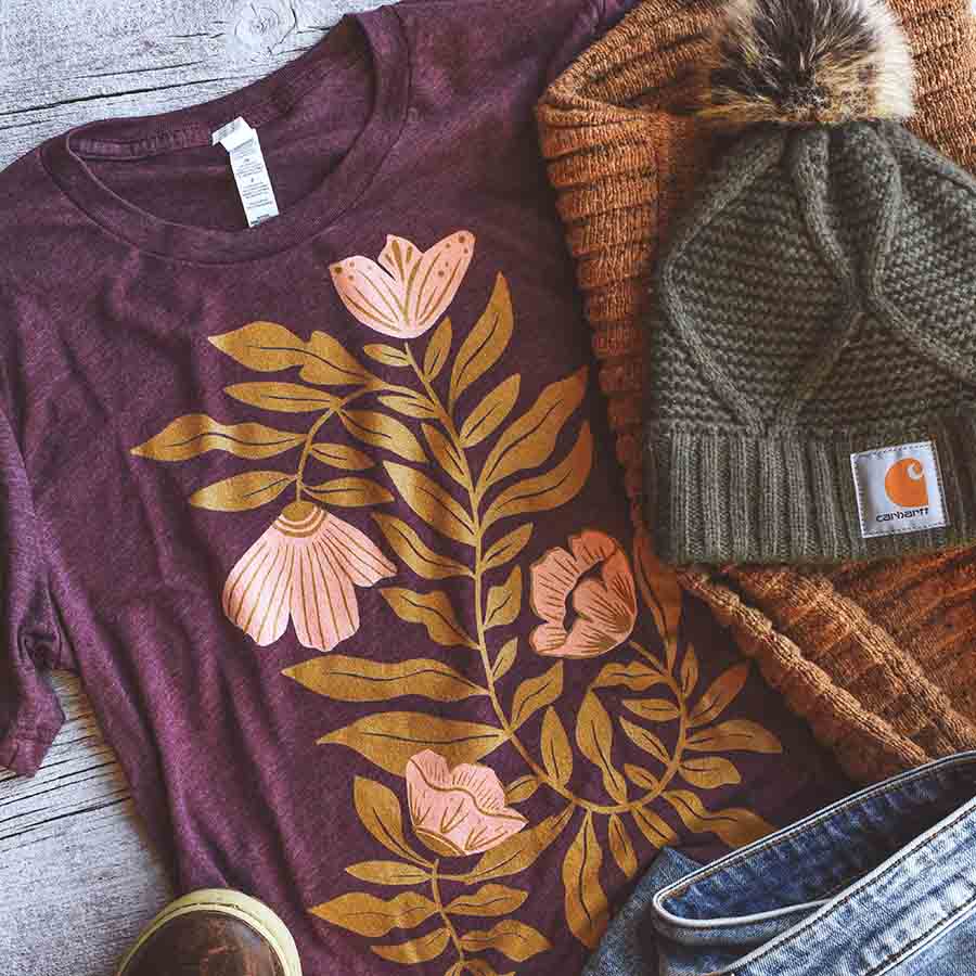 Folk & Lore Flowy Floral Triblend Tee / T Shirt - Fancy That Design ...