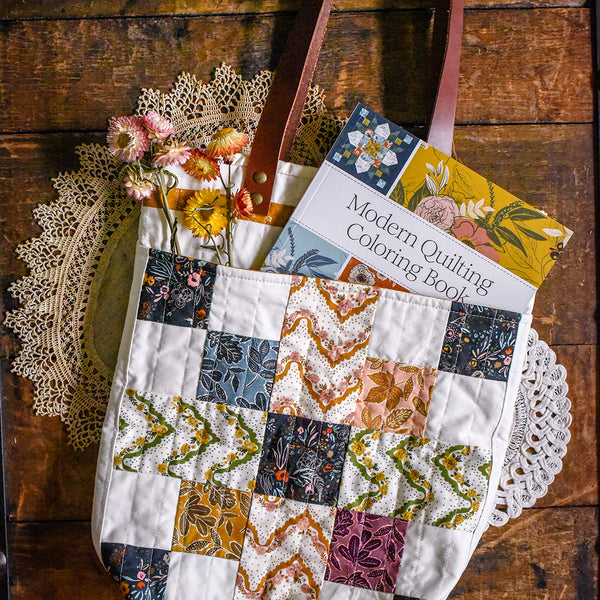 Forage Pocket Tote 2 sided Quilted Bag Pattern - PDF download - Fancy ...