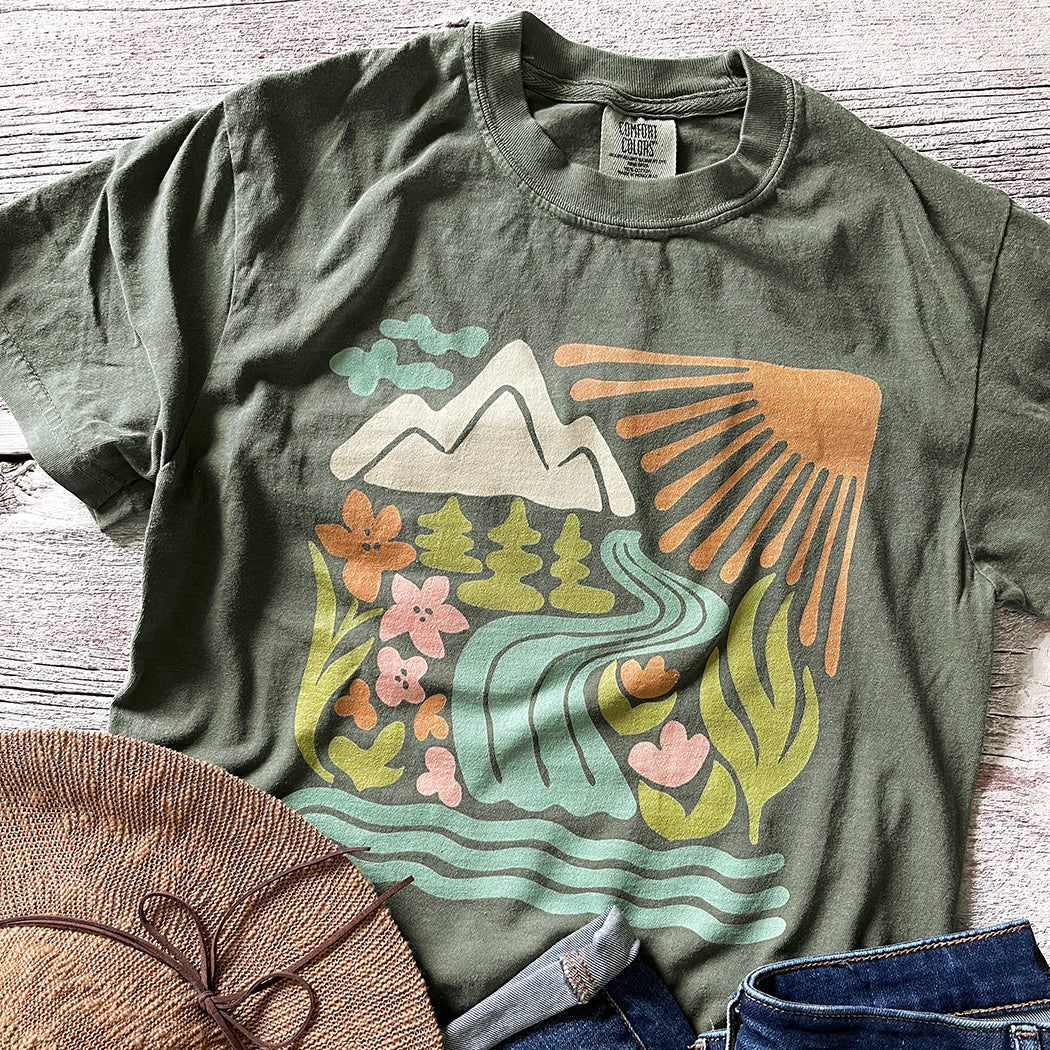 Rivers Clap, Hills Sing Psalm Comfort Colors 100% Cotton Tee / T Shirt ...