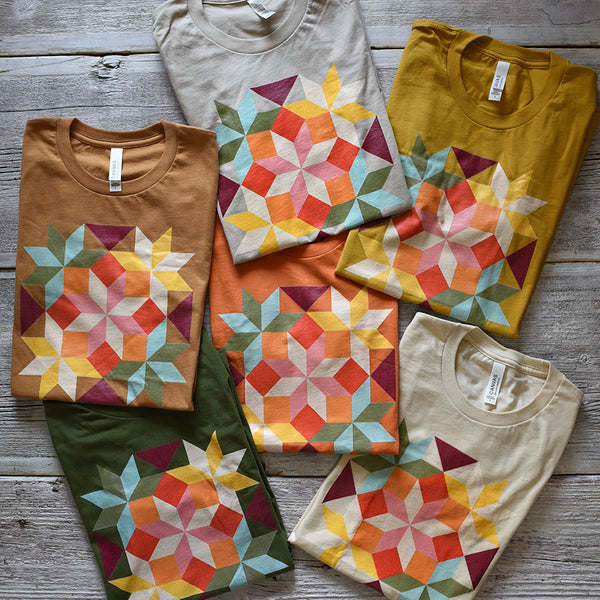 Bright Colorful Quilt Block / Barn Quilt Tee / T Shirt - Fancy That ...