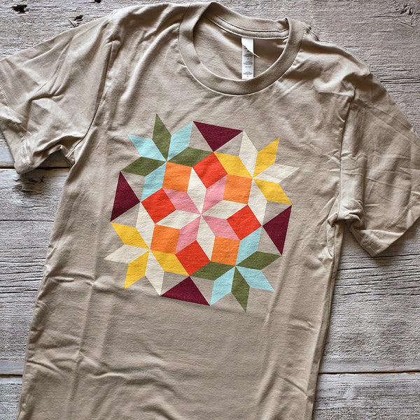 Bright Colorful Quilt Block / Barn Quilt Tee / T Shirt - Fancy That ...