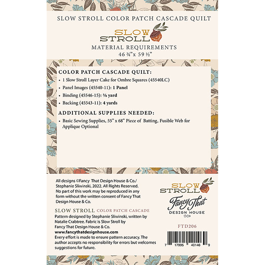 Moda Slow Stroll Color Patch Cascade Quilt Pattern Printed Booklet ...