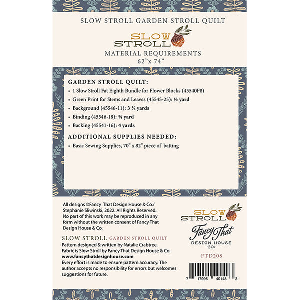 Moda Slow Stroll Garden Stroll Quilt Pattern Booklet - Fancy That ...