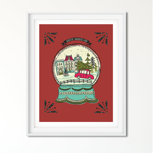 Winter Wonderland snow globe Art Poster Print - Fancy That Design House ...
