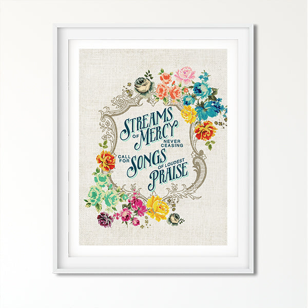 Come Thou Fount / Streams of Mercy Art Poster Print - Fancy That Design ...