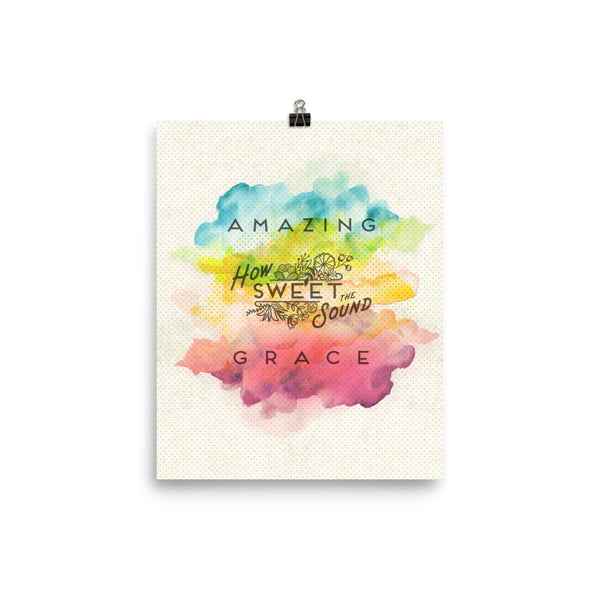 Amazing Grace Watercolor Art Poster Print - Fancy That Design House & Co.