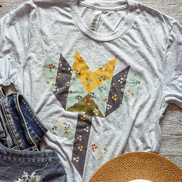 Sweet Floral Fill Quilt Flower Triblend Tee / T Shirt - Fancy That ...